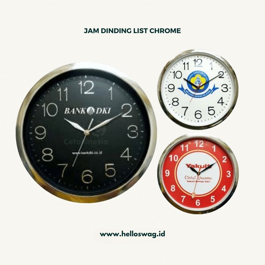 Jam Dinding List Chrome - Souvenir Event Swag Specialist